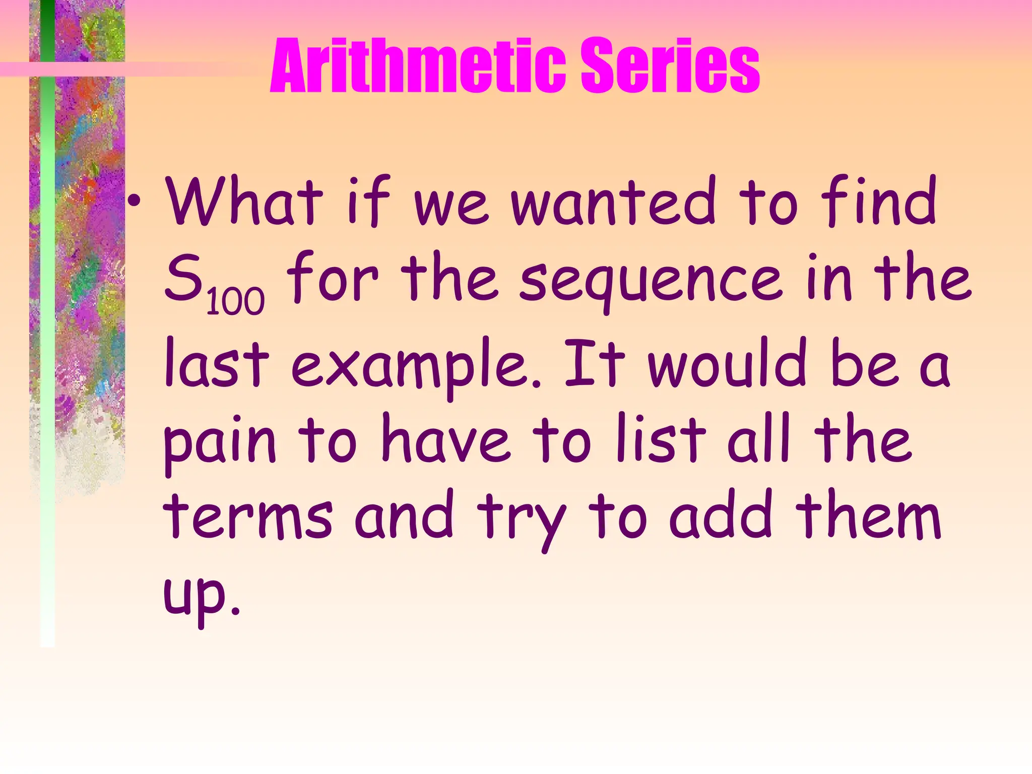 Arithmetic Means And Arithmetic Seriesppt