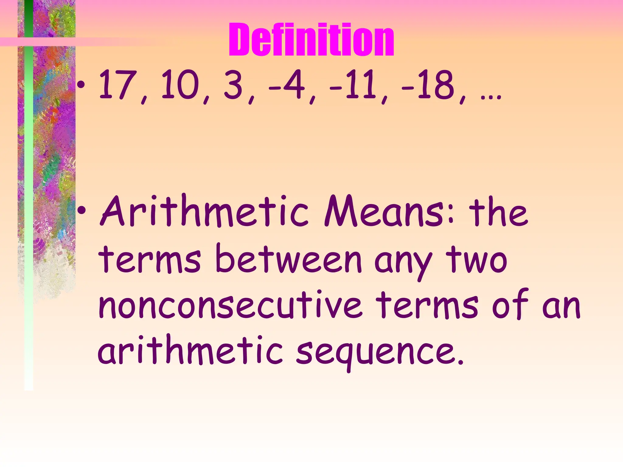 Arithmetic Means And Arithmetic Seriesppt