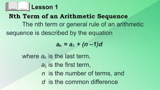 Arithmetic-Sequence-Quarter 1 week 2 Grade 10 | PPTX