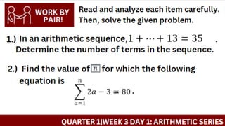 ARITHMETIC-SERIES-MATHEMATICS-GRADE-10 '24 | PPT