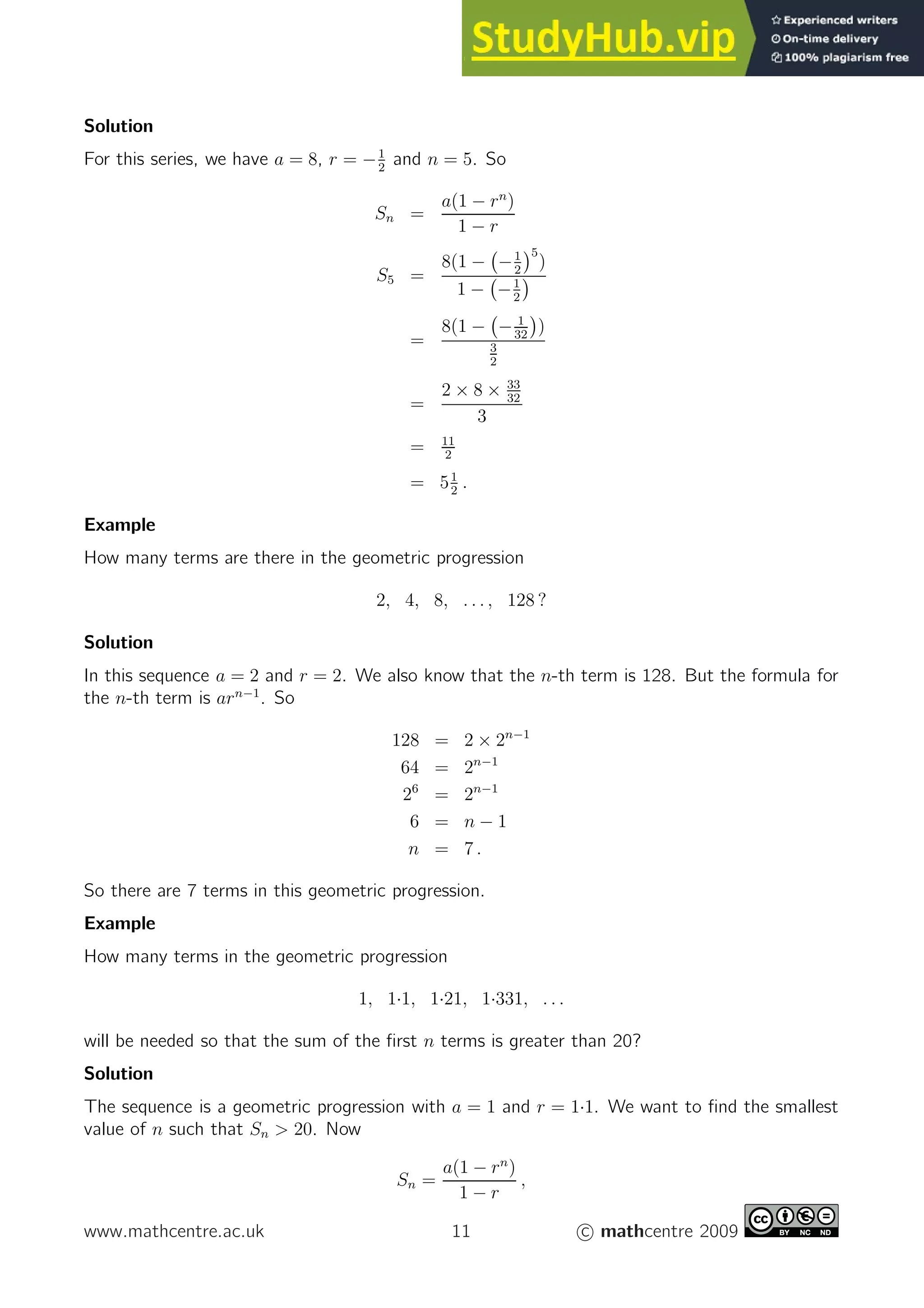 Arithmetic And Geometric Progressions | PDF