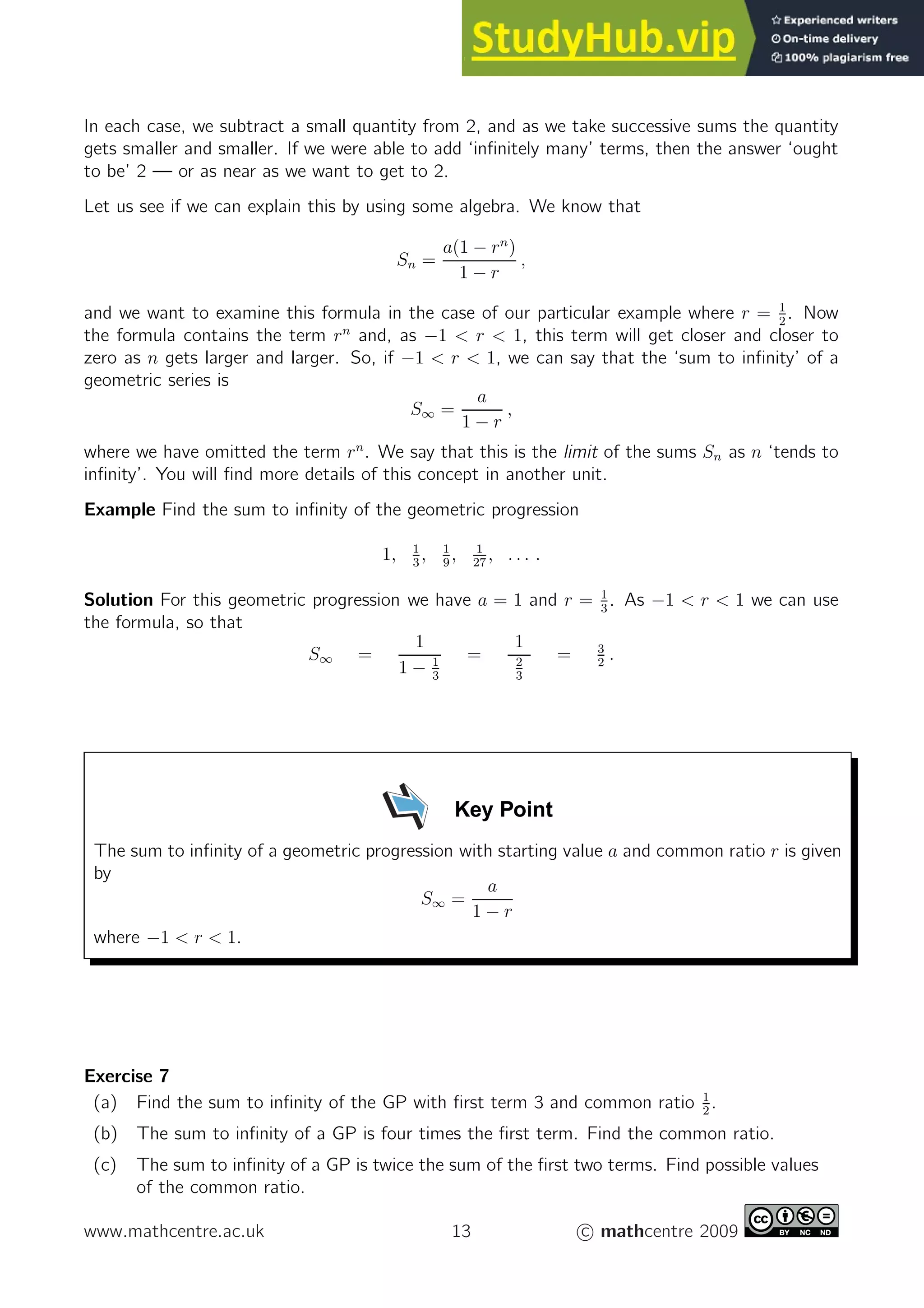 Arithmetic And Geometric Progressions | PDF