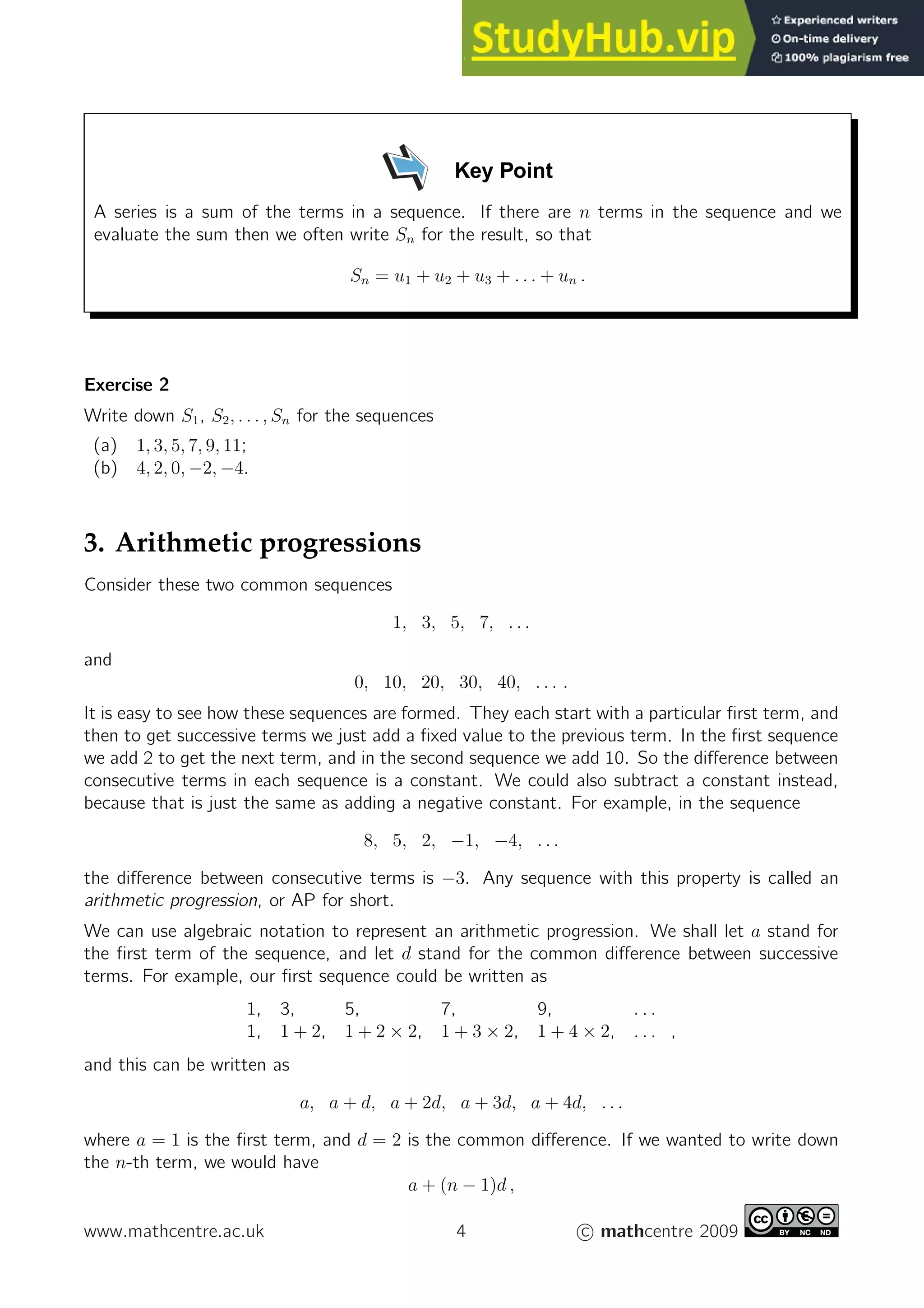 Arithmetic And Geometric Progressions | PDF
