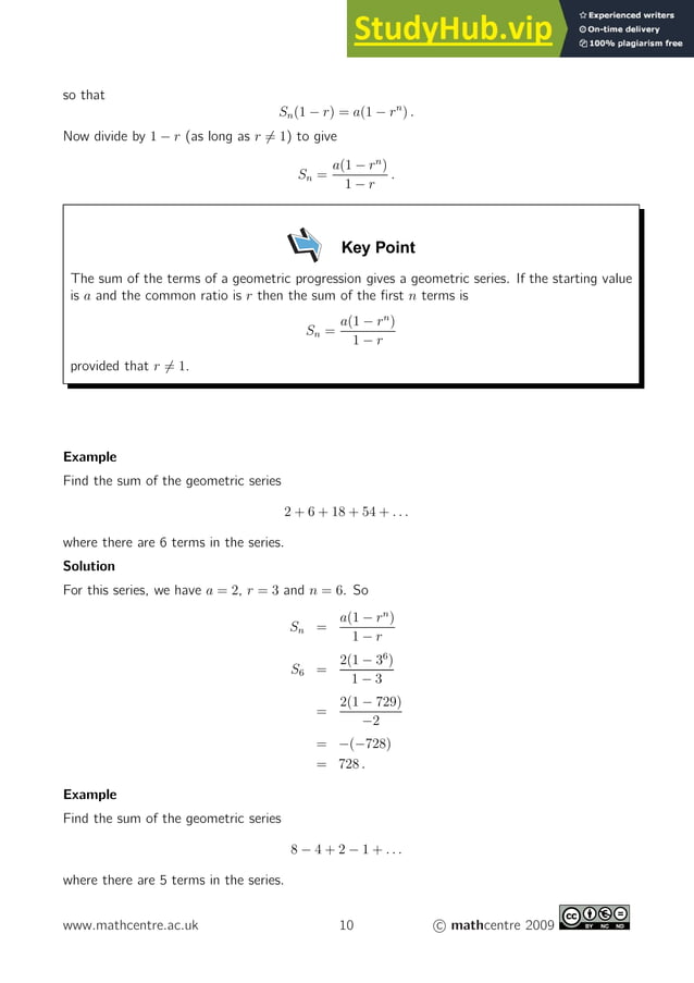 Arithmetic And Geometric Progressions | PDF