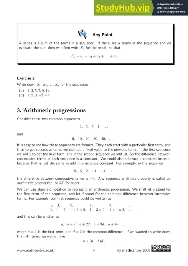 Arithmetic And Geometric Progressions | PDF