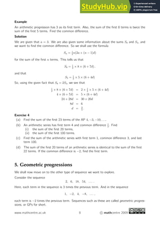 Arithmetic And Geometric Progressions | PDF