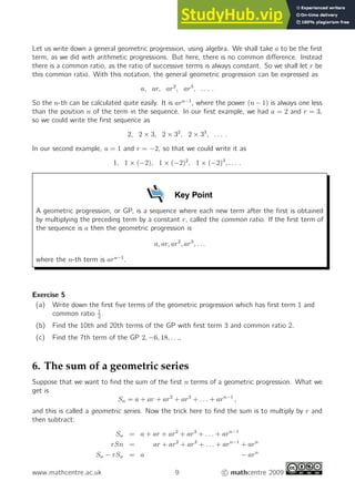 Arithmetic And Geometric Progressions | PDF