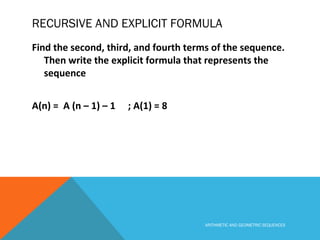 Arithmetic and geometric_sequences | PPT