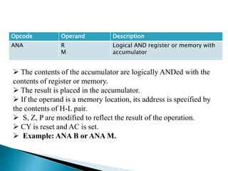Arithmetic and logical instructions | PPTX