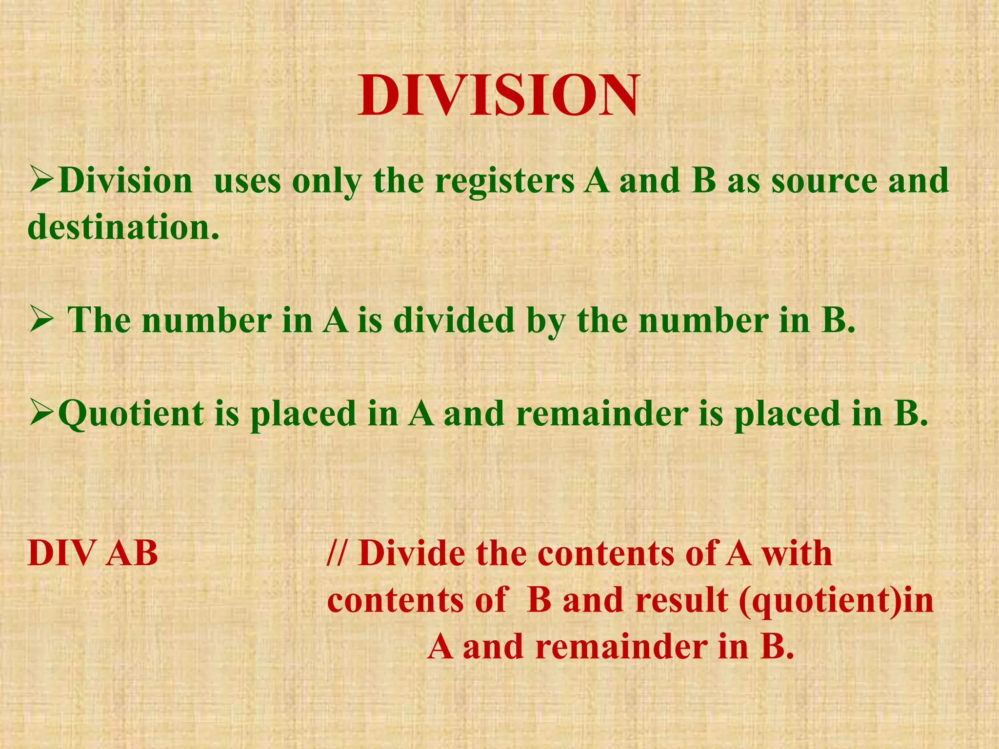 Arithmetic And Logical Instructions 8051 Microcontroller Pptx