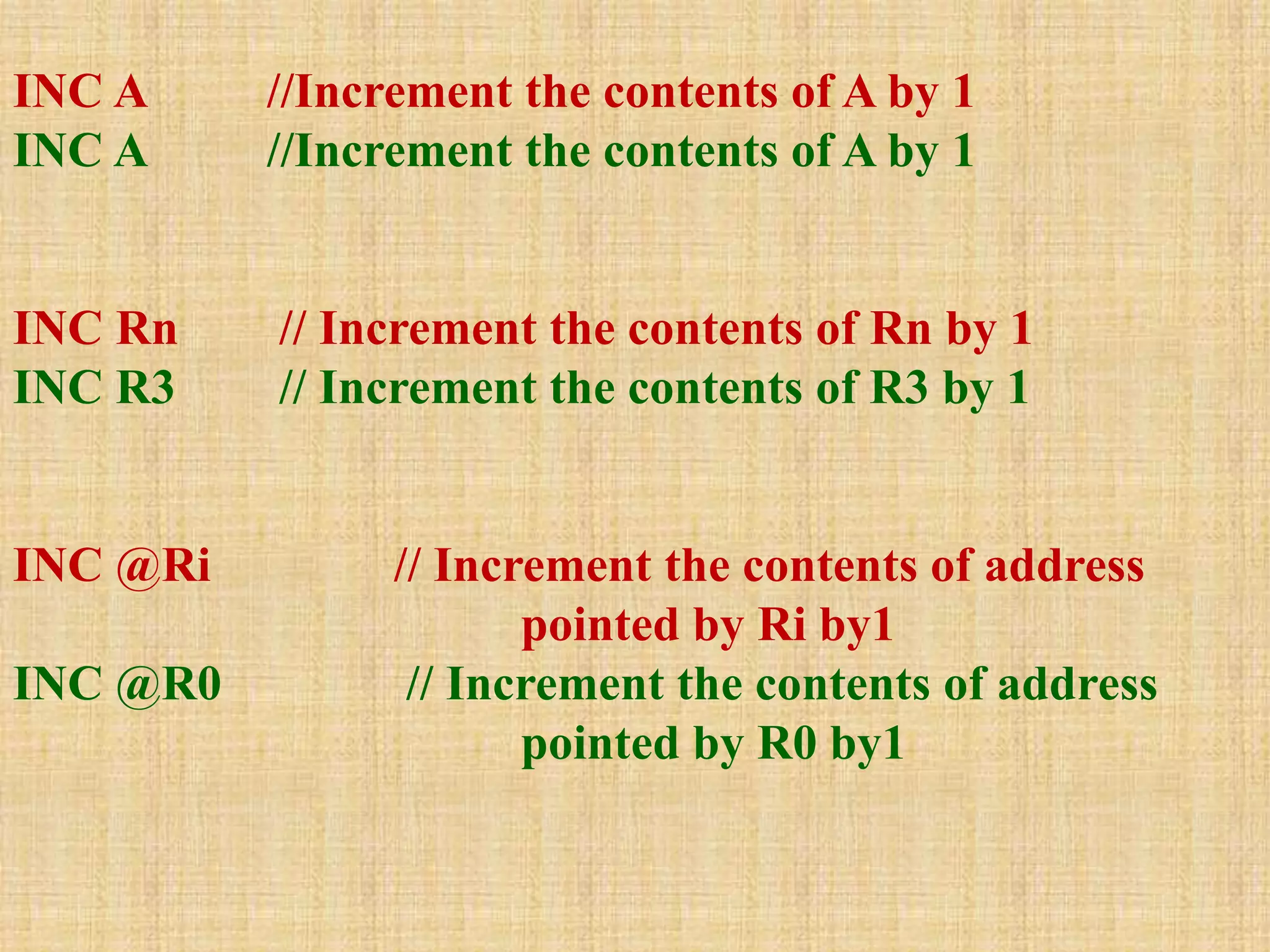 Arithmetic and logical instructions 8051 microcontroller | PPTX