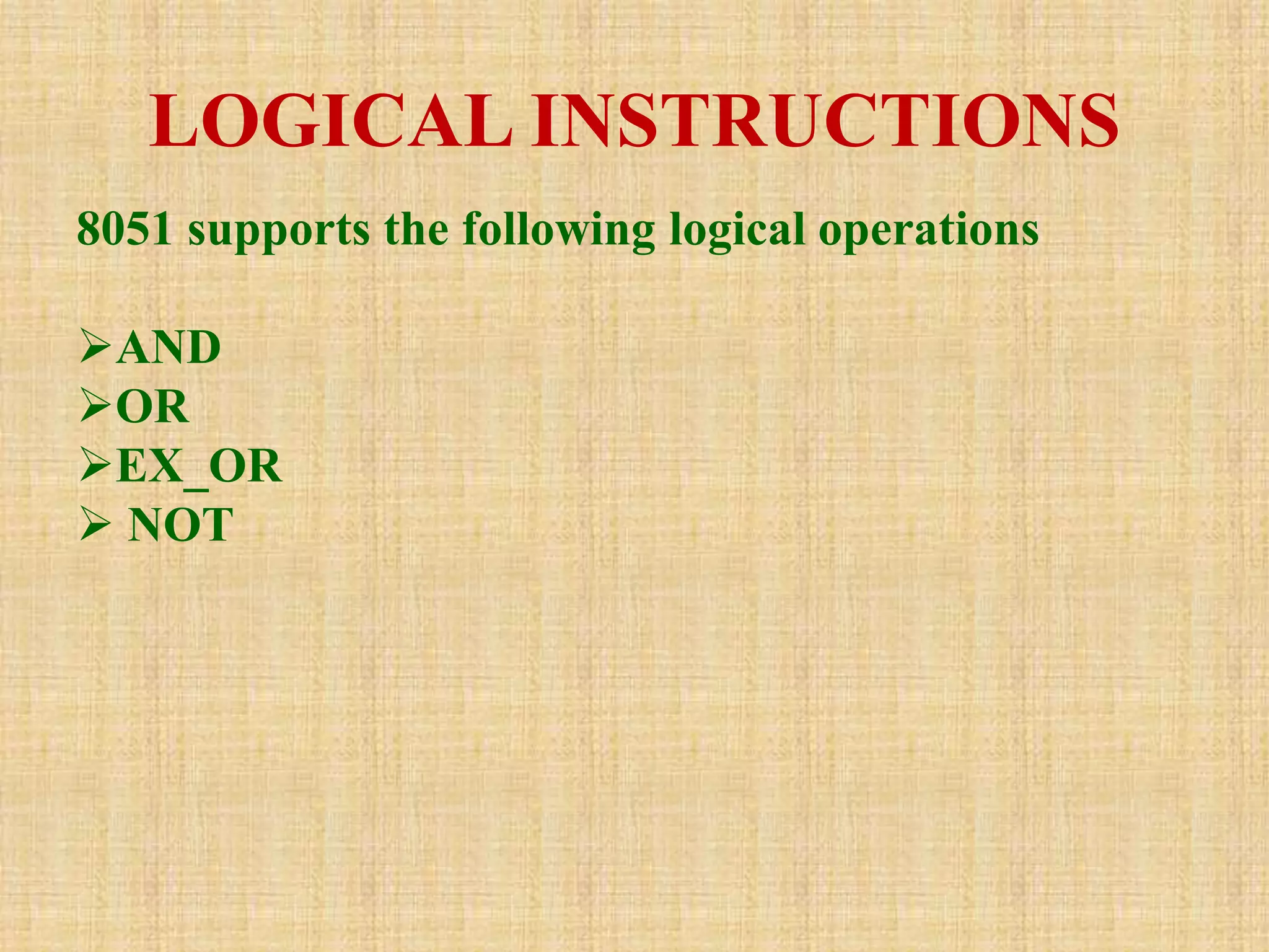 Arithmetic and logical instructions 8051 microcontroller | PPT Arithmetic and logical instructions 8051 microcontroller | PPT