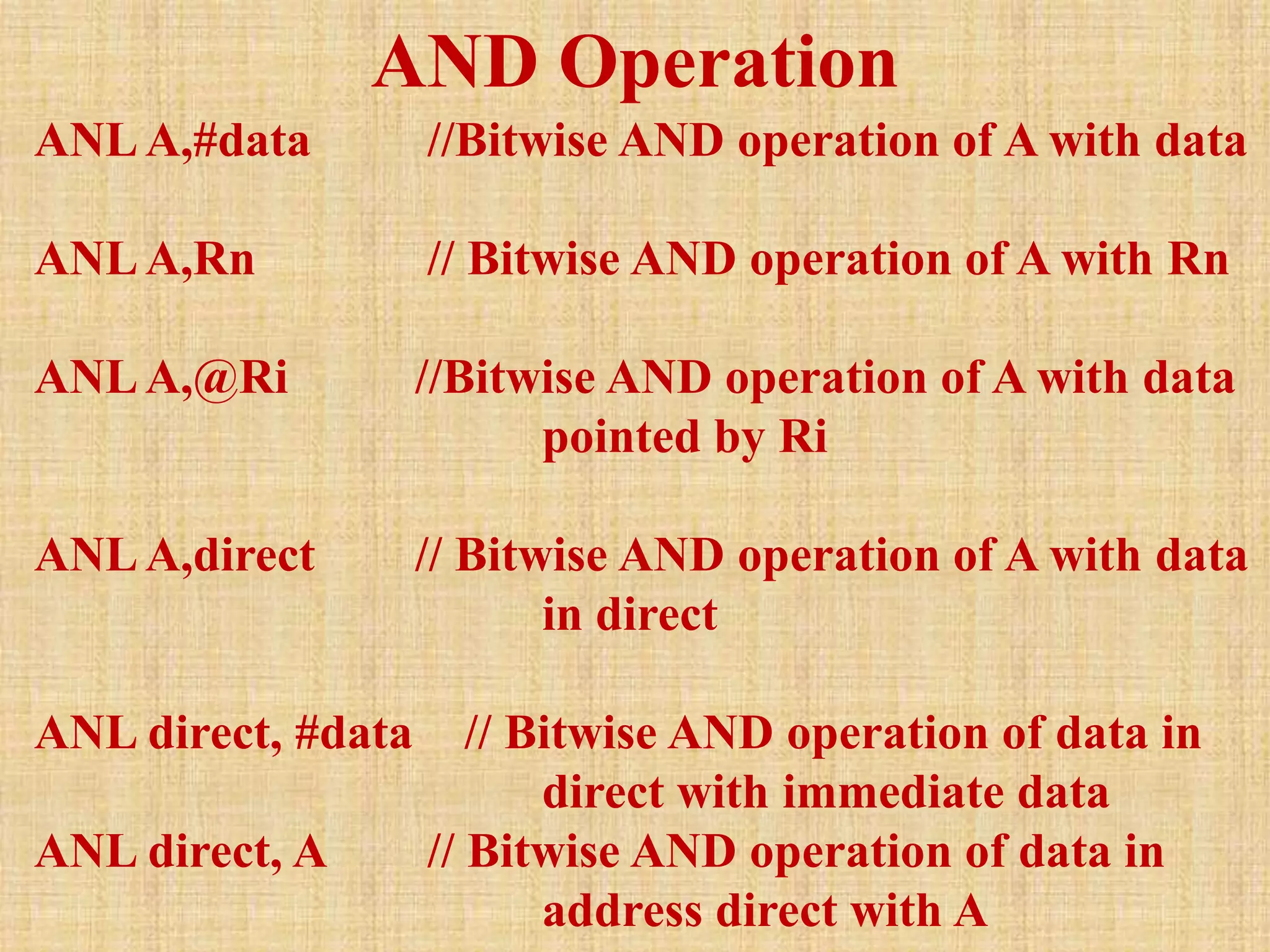 Arithmetic and logical instructions 8051 microcontroller | PPT Arithmetic and logical instructions 8051 microcontroller | PPT