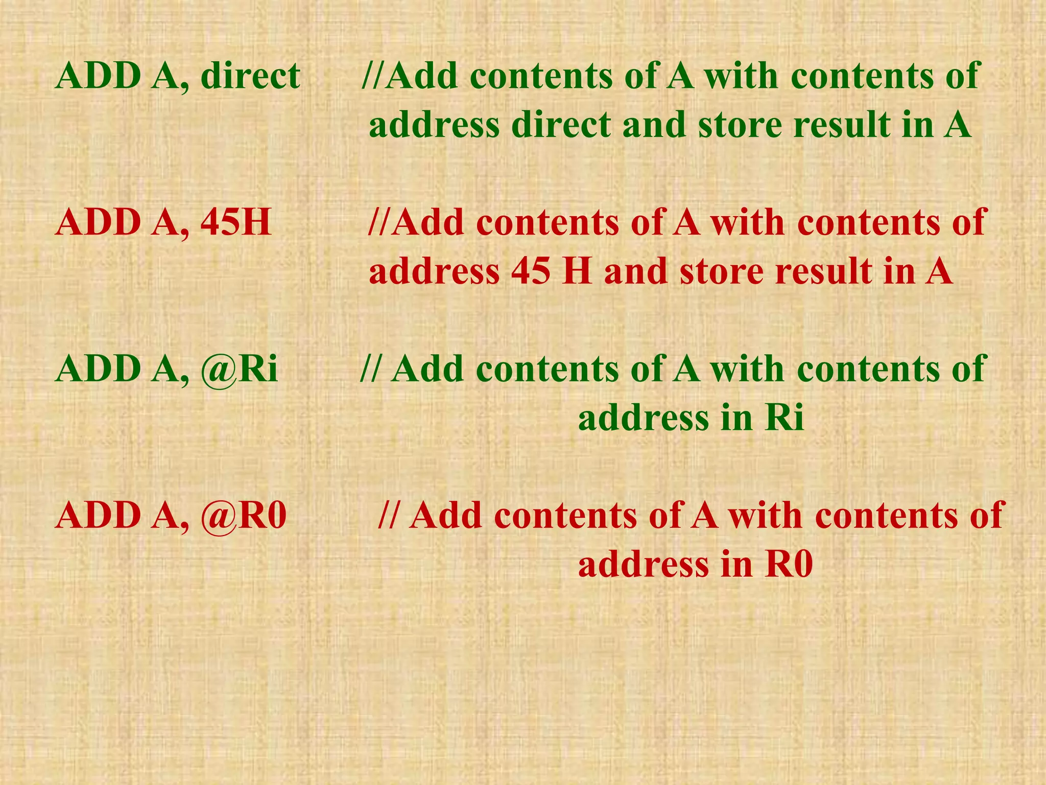 Arithmetic and logical instructions 8051 microcontroller | PPTX