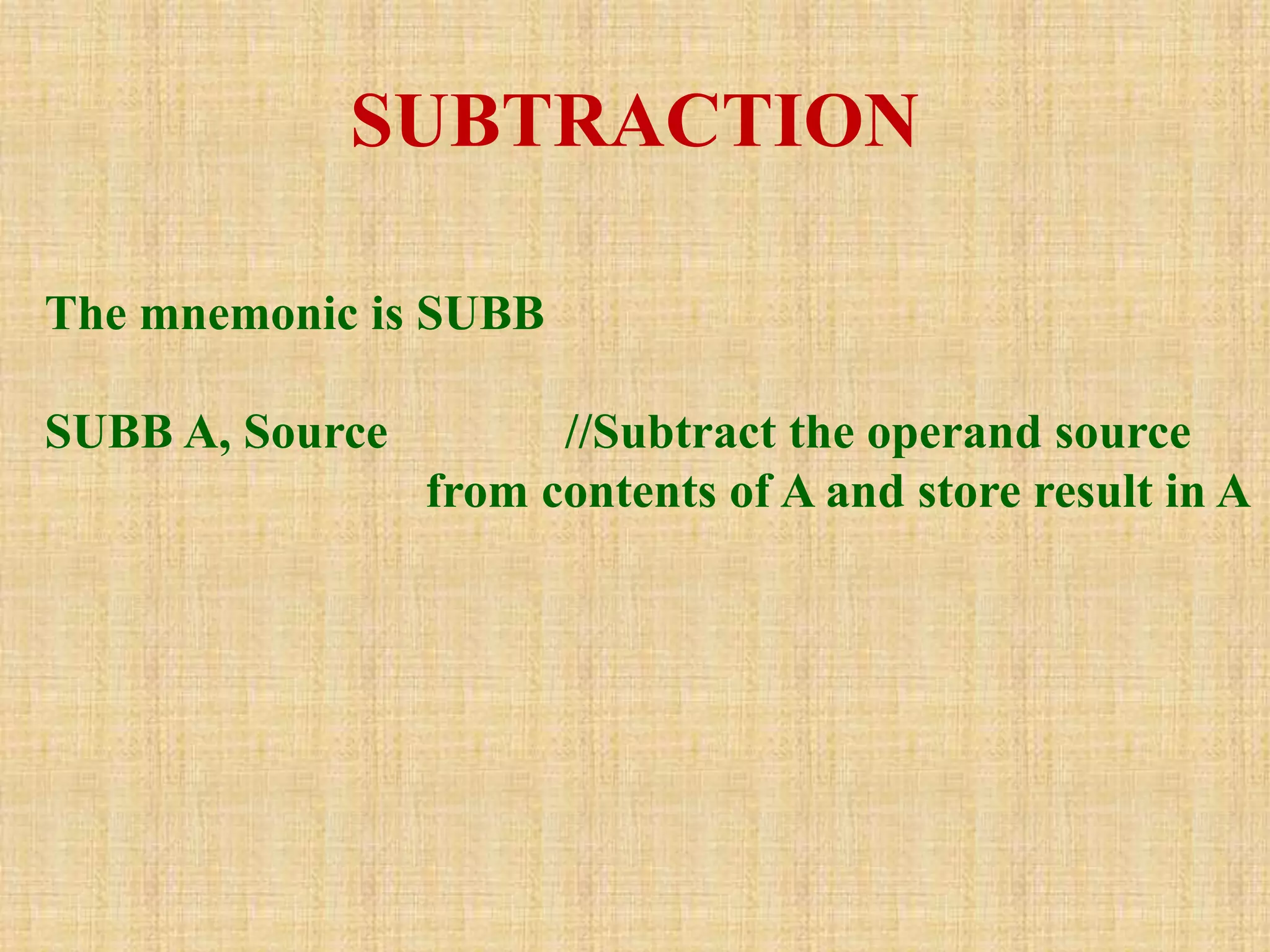 Arithmetic And Logical Instructions 8051 Microcontroller Pptx