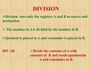 Arithmetic and logical instructions 8051 microcontroller | PPTX