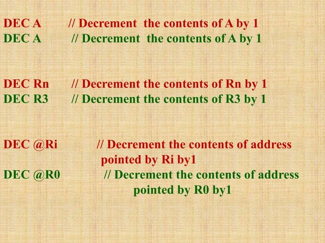 Arithmetic and logical instructions 8051 microcontroller | PPTX