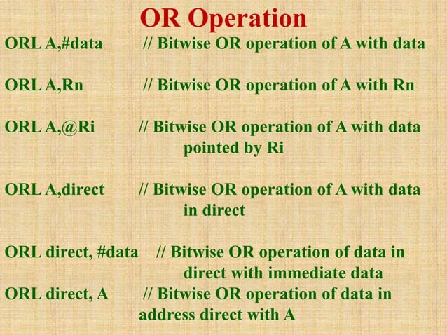 Arithmetic And Logical Instructions 8051 Microcontroller Ppt
