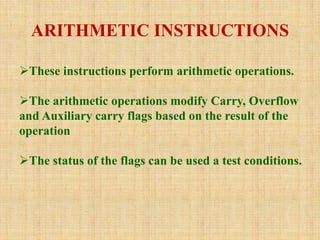 Arithmetic and logical instructions 8051 microcontroller | PPTX