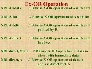 Arithmetic and logical instructions 8051 microcontroller | PPTX