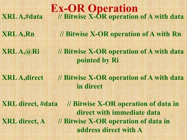 Arithmetic and logical instructions 8051 microcontroller | PPTX
