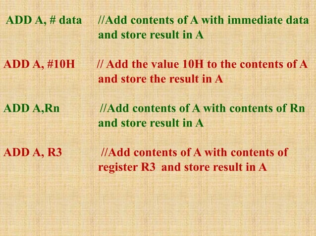 Arithmetic And Logical Instructions 8051 Microcontroller Pptx