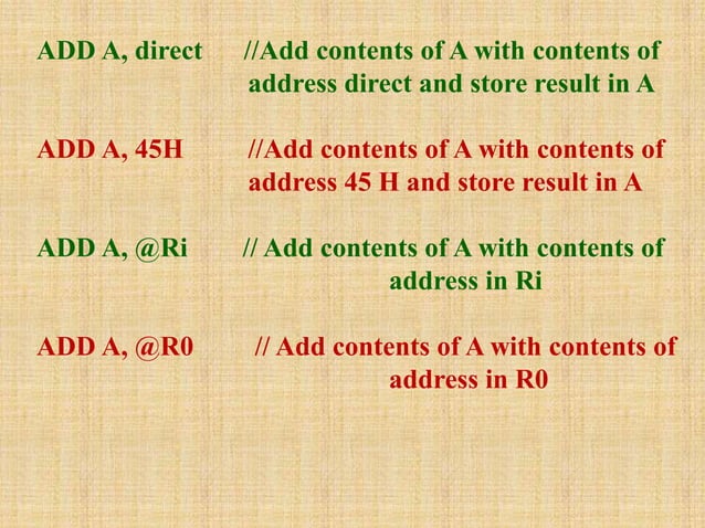 Arithmetic And Logical Instructions 8051 Microcontroller Pptx