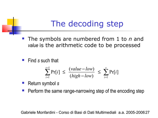 Arithmetic coding | PPT