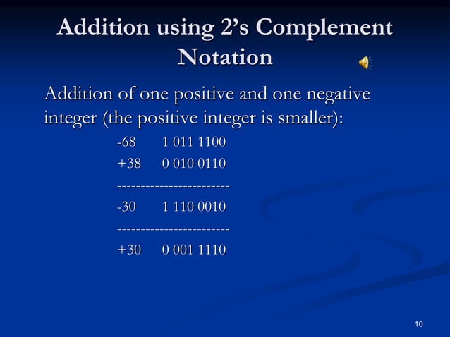 Arithmetic Computation using 2's Complement Notation | PPTX