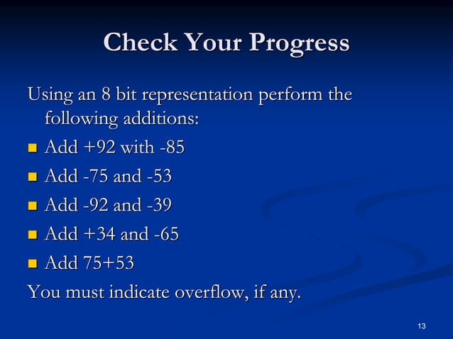 Arithmetic Computation Using 2s Complement Notation Pptx