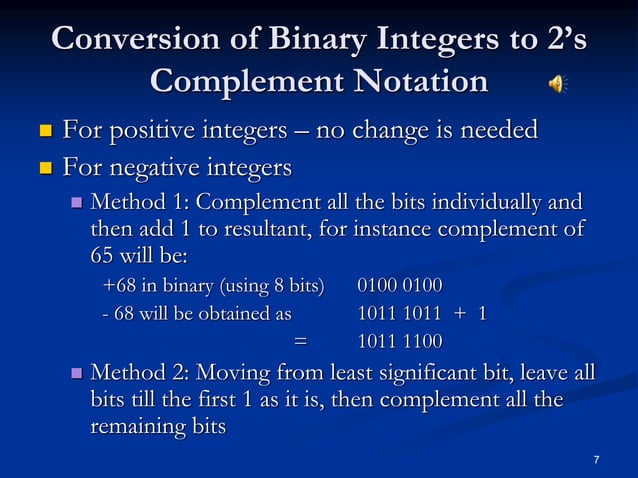 Arithmetic Computation using 2's Complement Notation | PPTX