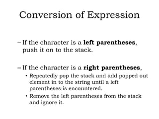 Arithmetic expression INFIX TO POSTFIX CONVERTION saraswathi ramalingam ...