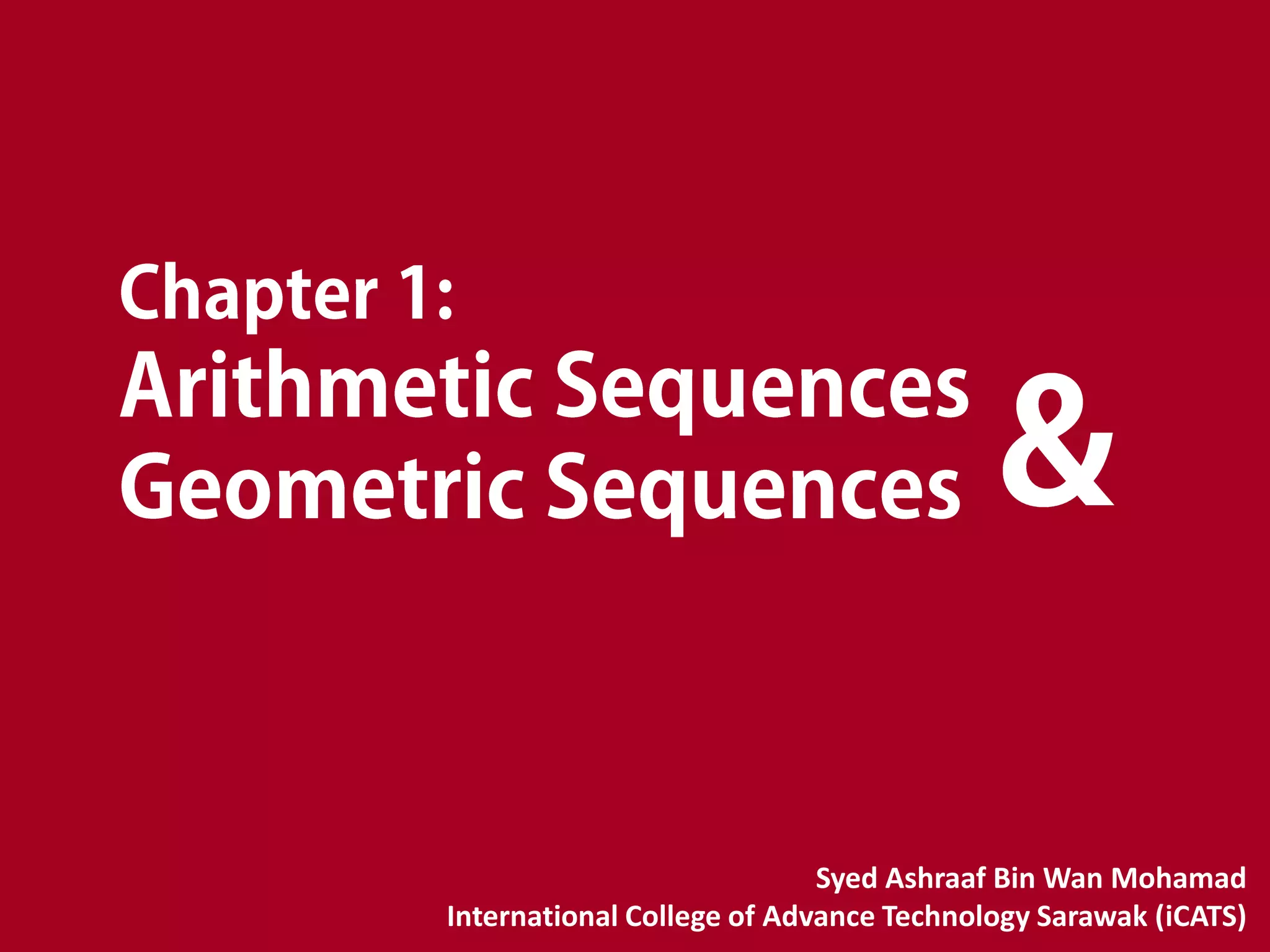 Chapter 1 - Arithmetic & Geometric Sequence | PDF