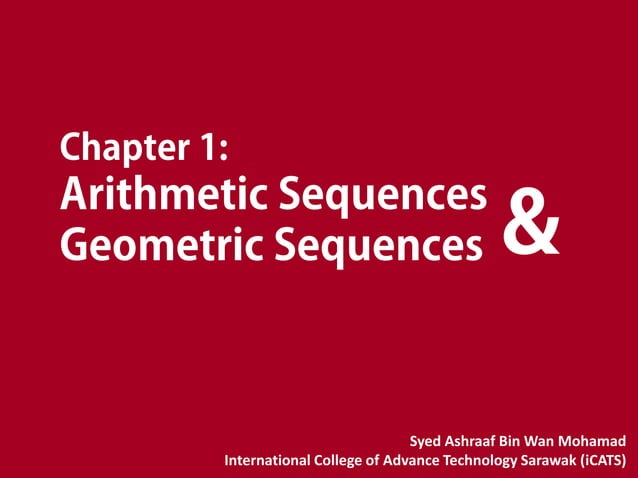 Chapter 1 - Arithmetic & Geometric Sequence | PDF