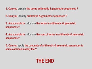 Chapter 1 - Arithmetic & Geometric Sequence | PDF