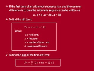 Chapter 1 - Arithmetic & Geometric Sequence | PDF