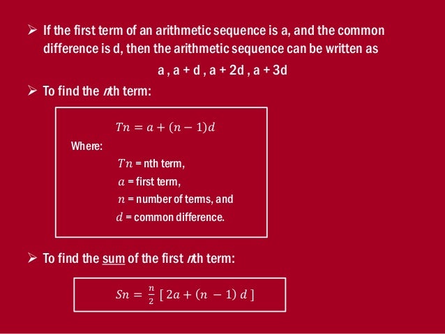 Chapter 1 - Arithmetic & Geometric Sequence