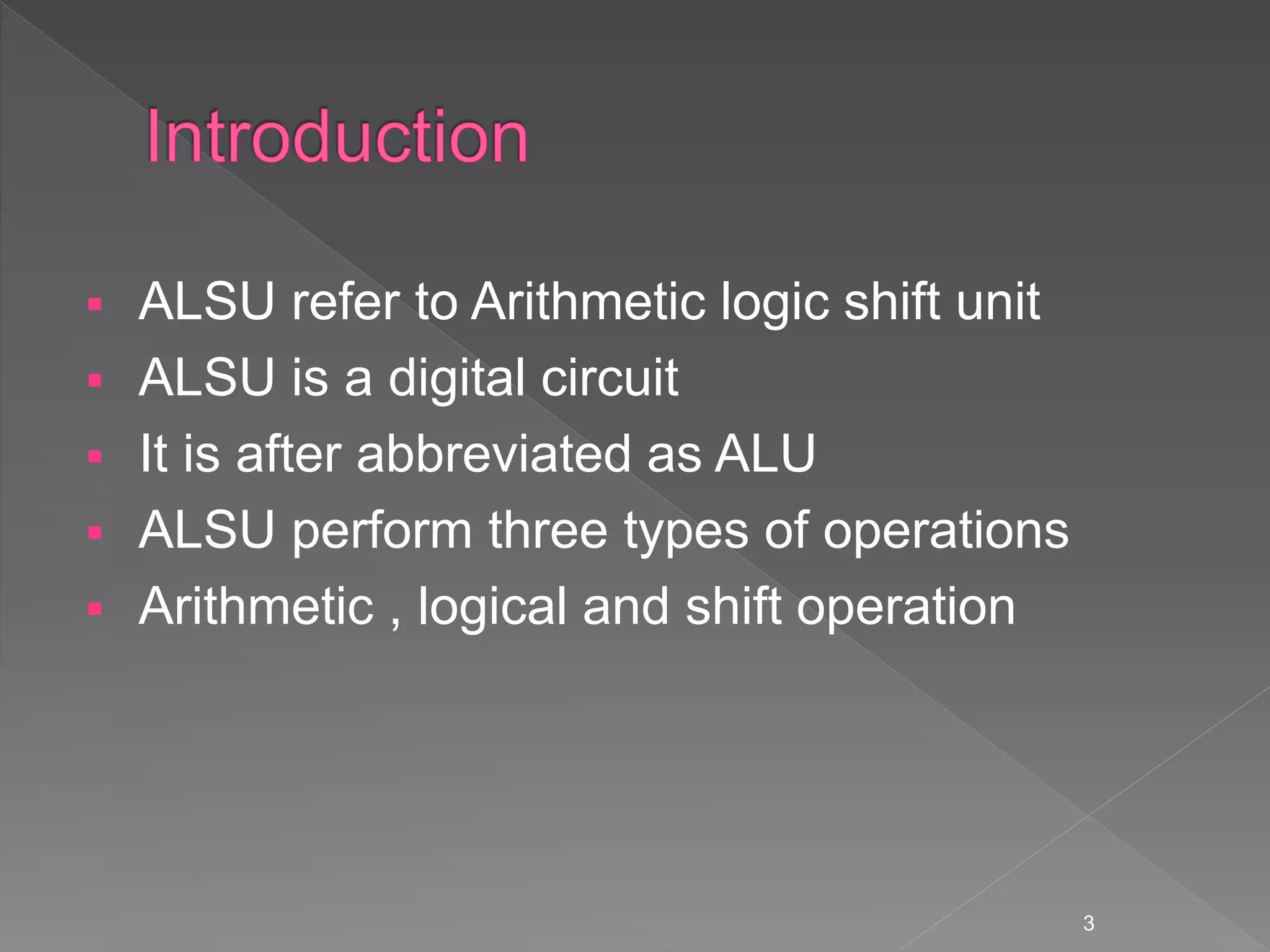 Arithmetic Logic Shift Unit Pptx Computing Technology And Computing