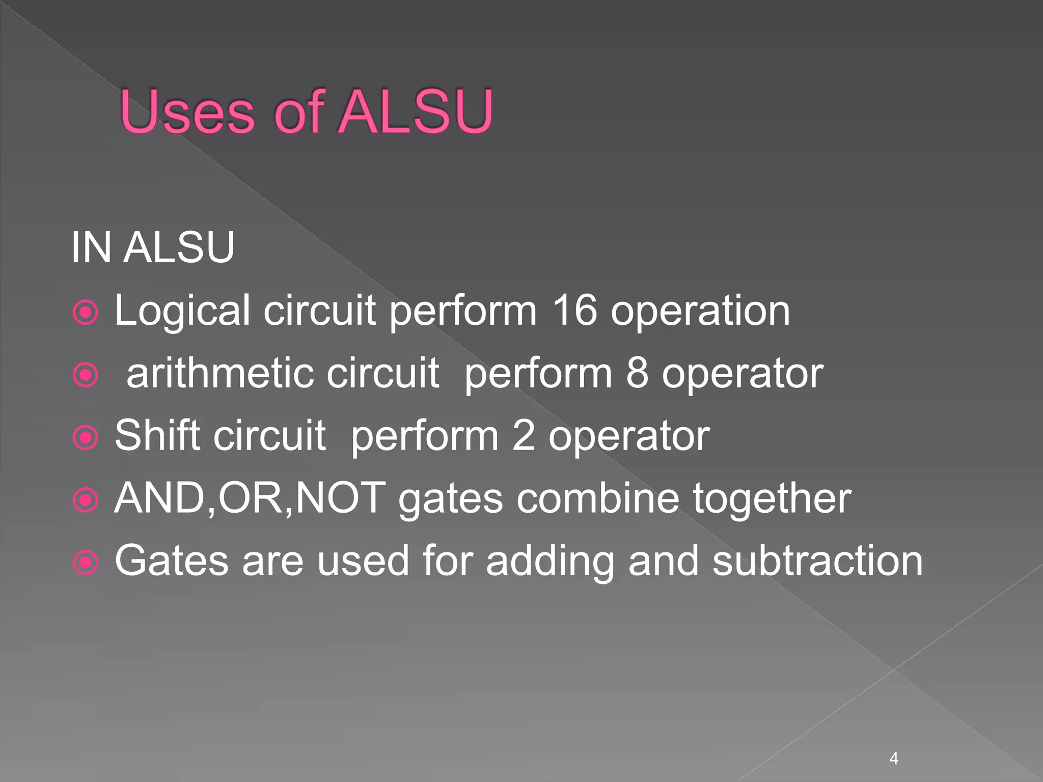 Arithmetic logic shift unit | PPTX