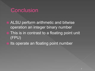 Arithmetic logic shift unit | PPTX