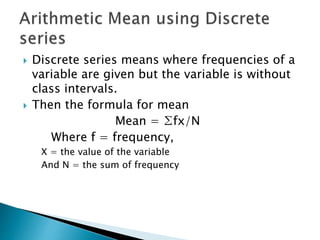 Arithmetic mean | PPT