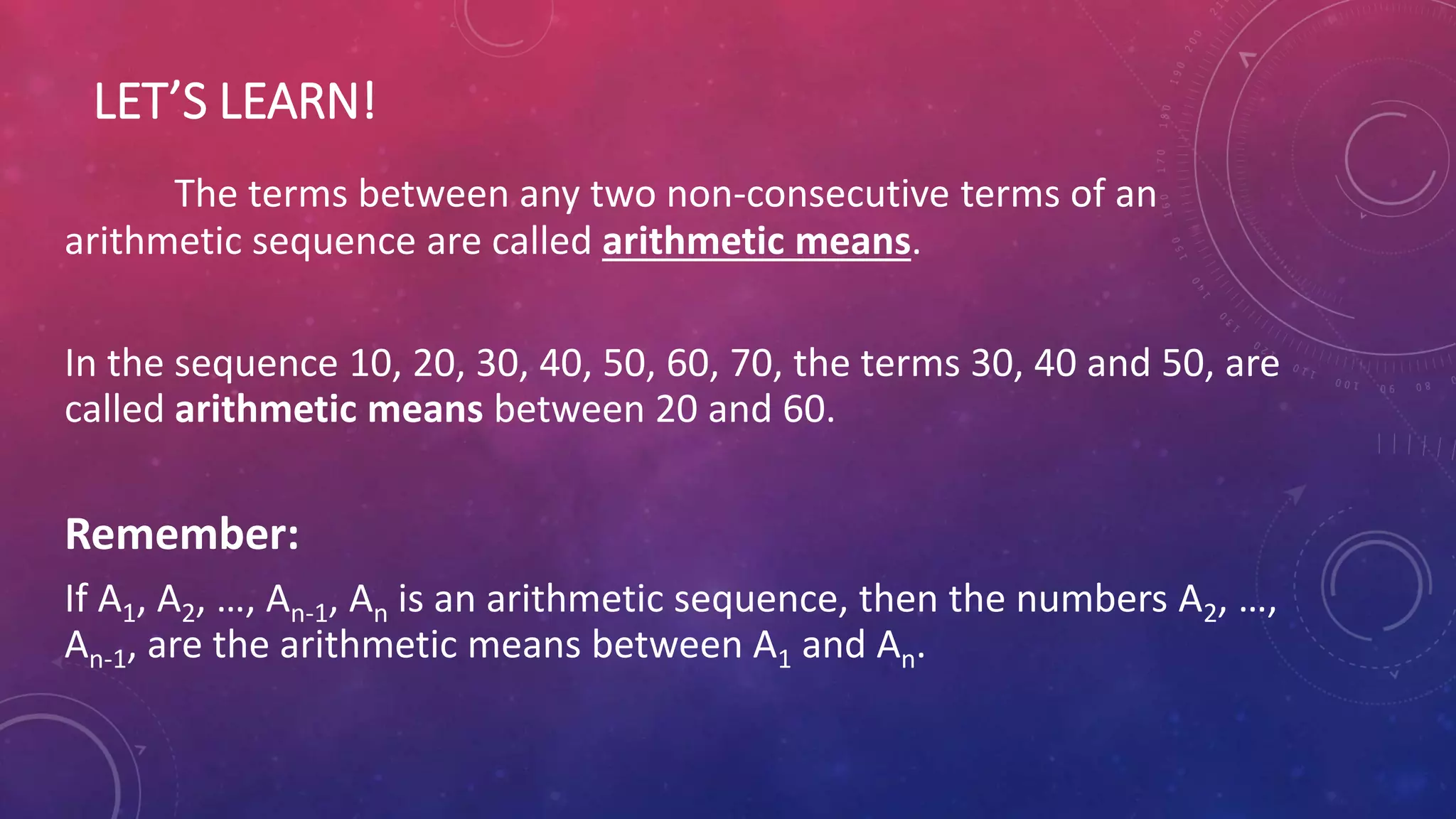 Arithmetic means | PPTX