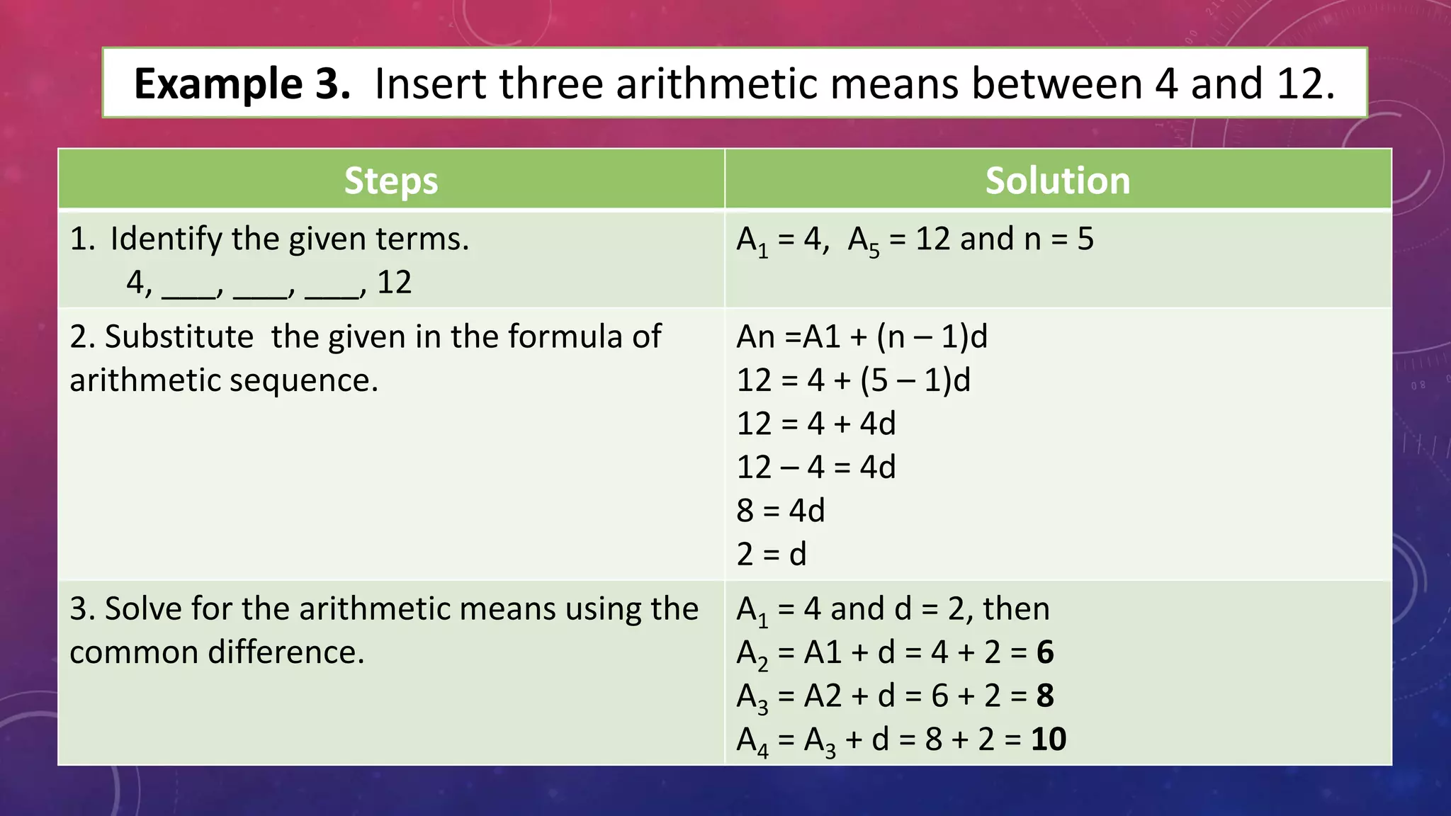 Arithmetic means | PPTX