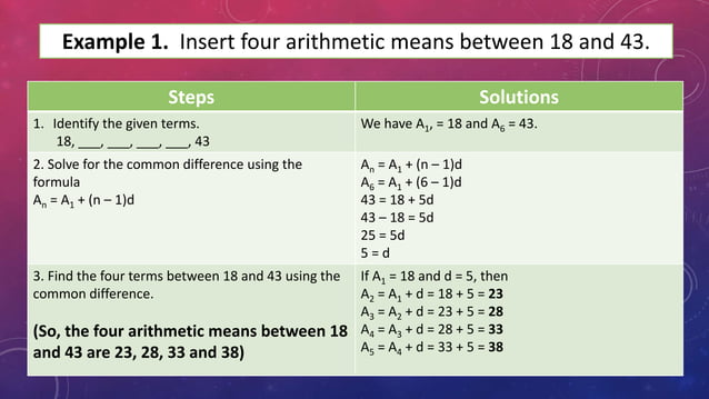 Arithmetic means | PPTX