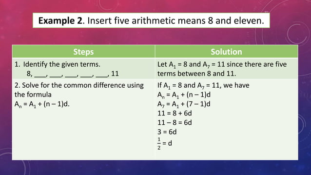 Arithmetic means | PPTX