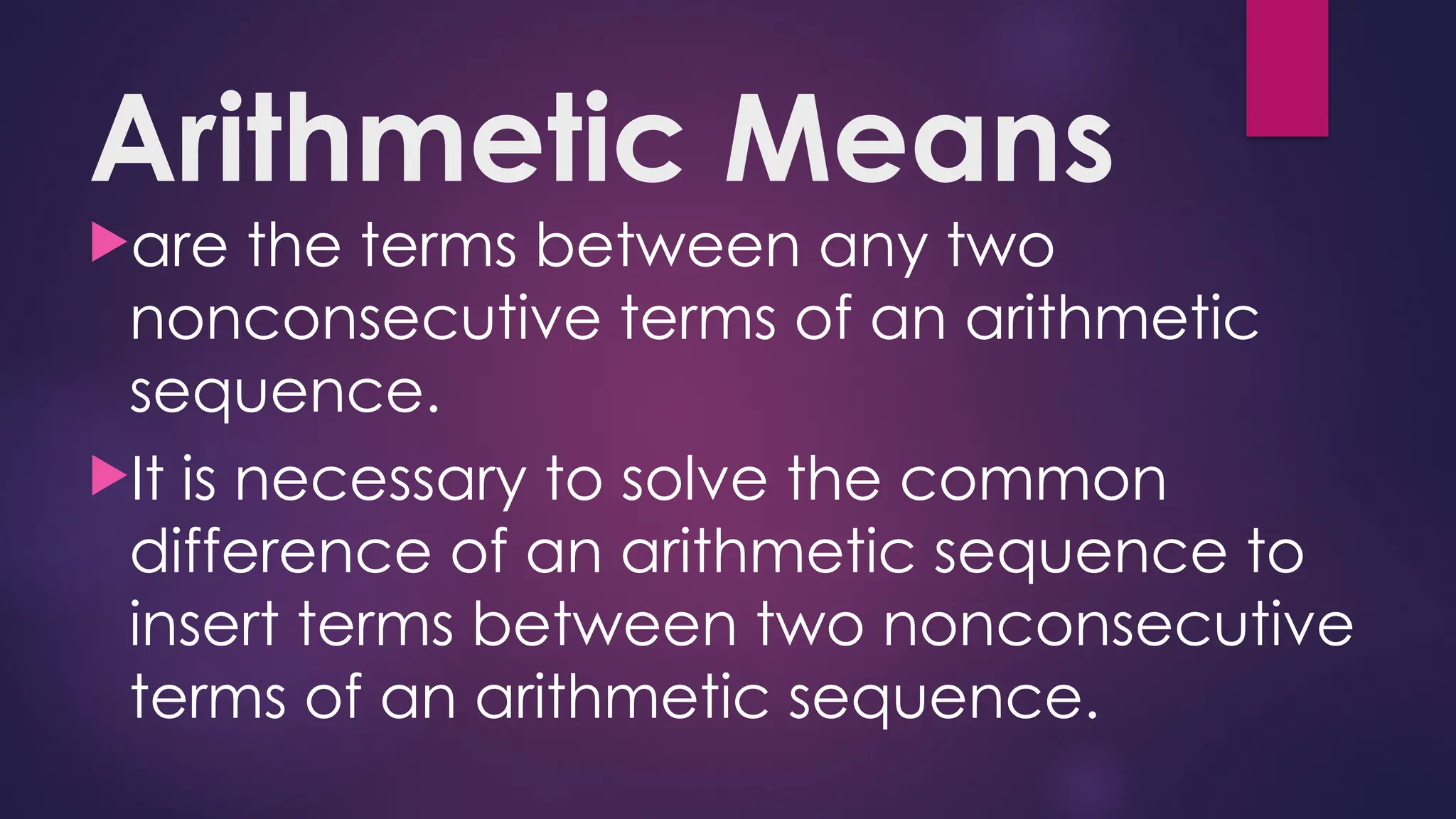 Arithmetic Means.pptx_whefdjabcascbjajejk | PPTX
