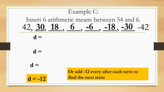 arithmetic means.pptx, common ratio and sequence | PPTX