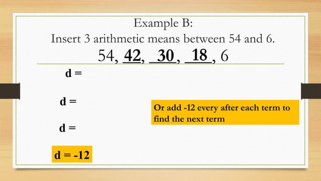 arithmetic means.pptx, common ratio and sequence | PPTX