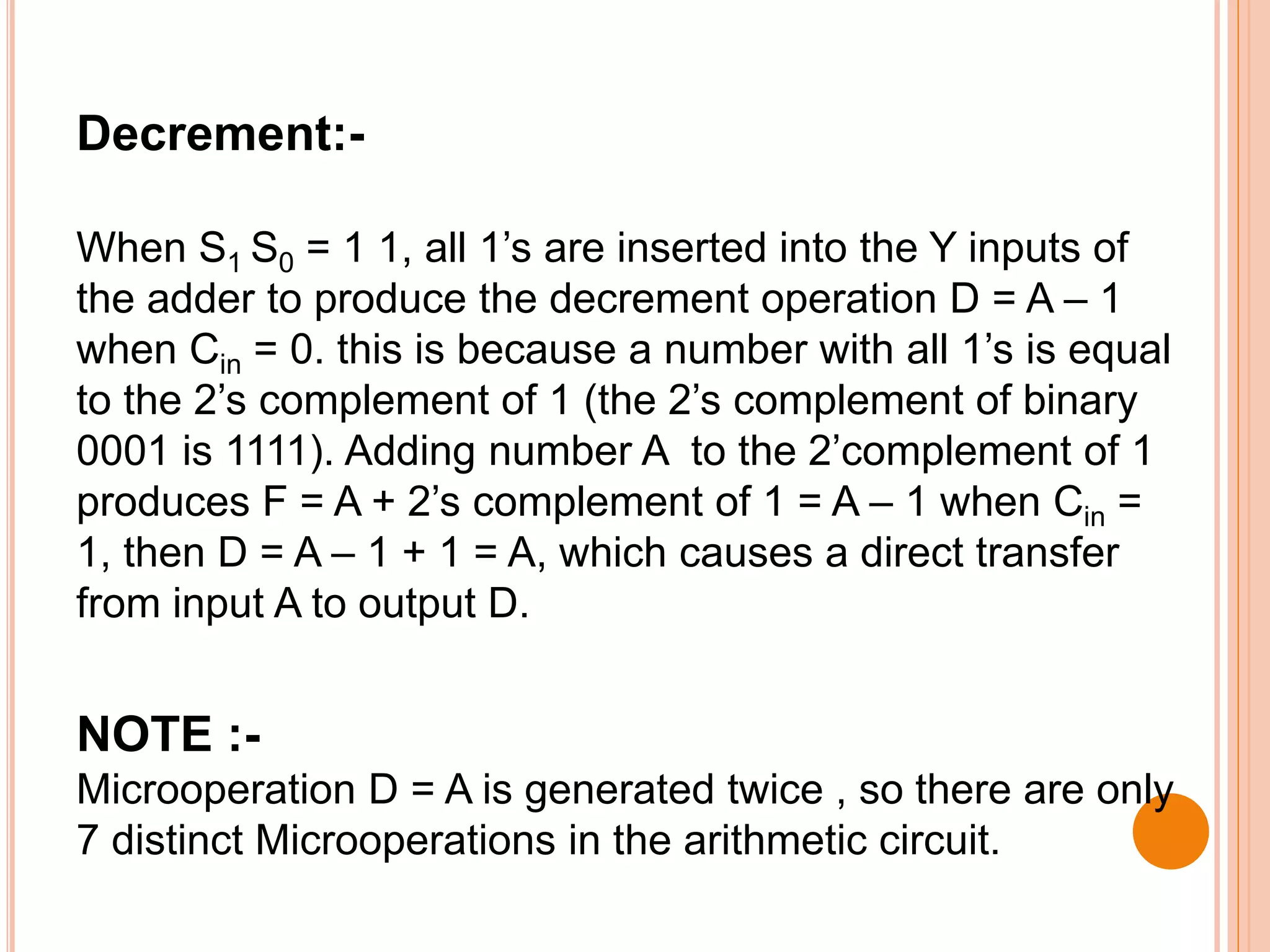 Arithmetic micro operations | PPTX