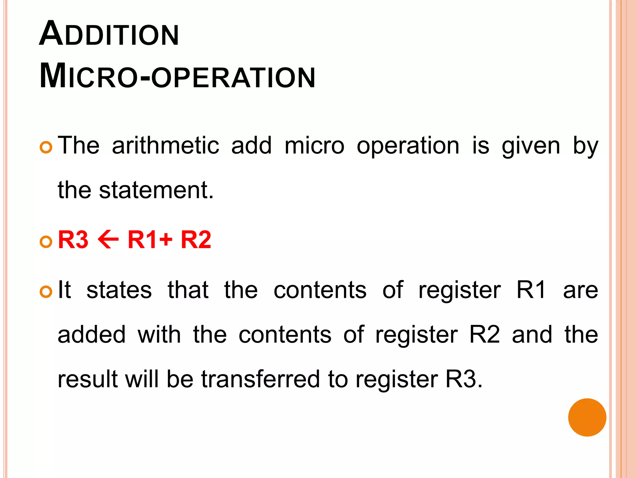 Arithmetic micro operations | PPTX